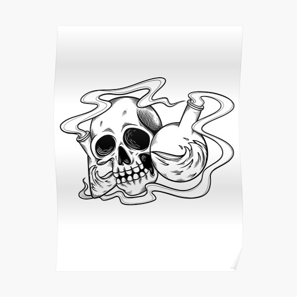 "chemical skull poison design simple illustration line art" Poster for ...