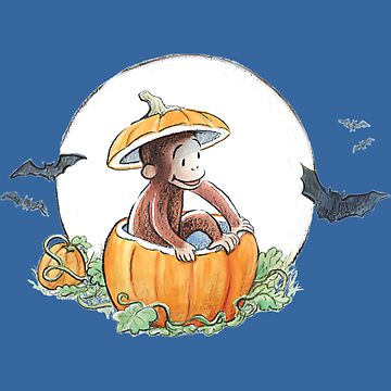 "Curious George In A Pumpkin Halloween " Greeting Card for Sale by ...