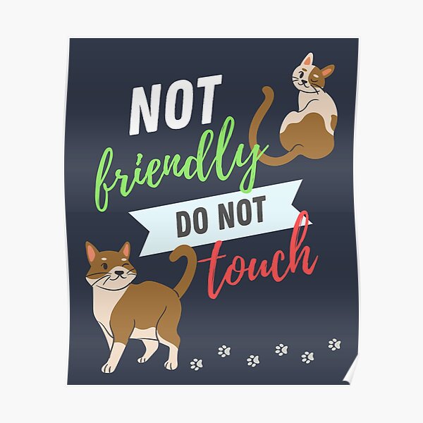 "Not Friendly Do Not Touch " Poster for Sale by goofygirly | Redbubble