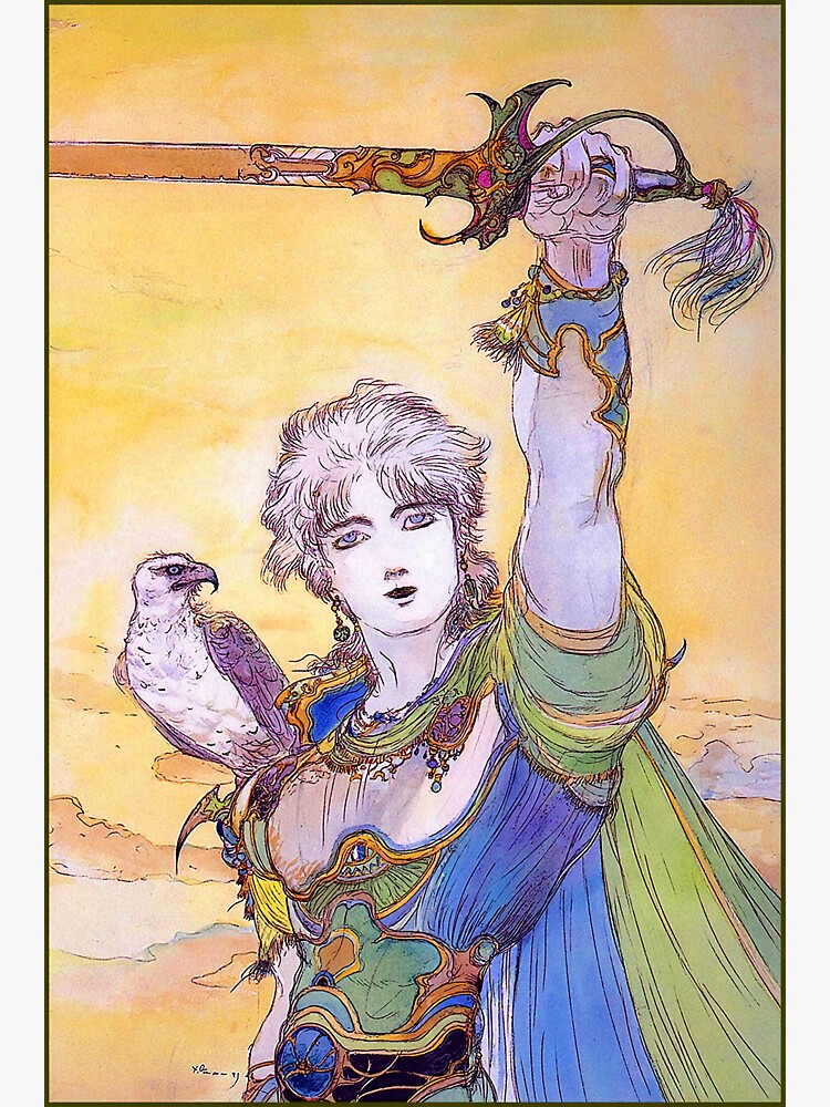 "Yoshitaka Amano - Bartz (Final Fantasy V)" Sticker for Sale by ...