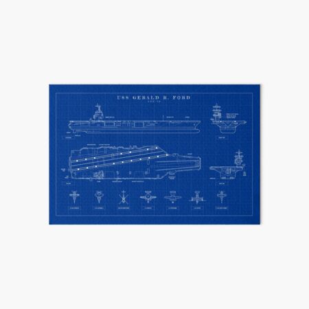 "USS Gerald R. Ford (Blueprint)" Art Board Print for Sale by BGALAXY ...