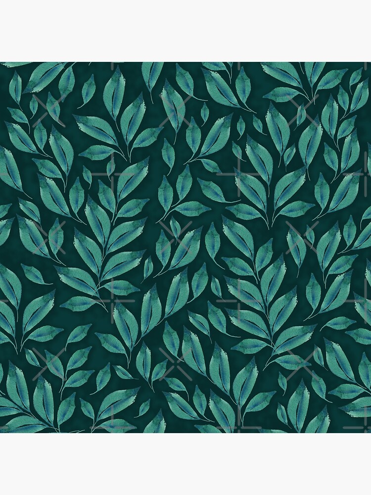 "Teal Leaves" Poster for Sale by sasafulart | Redbubble