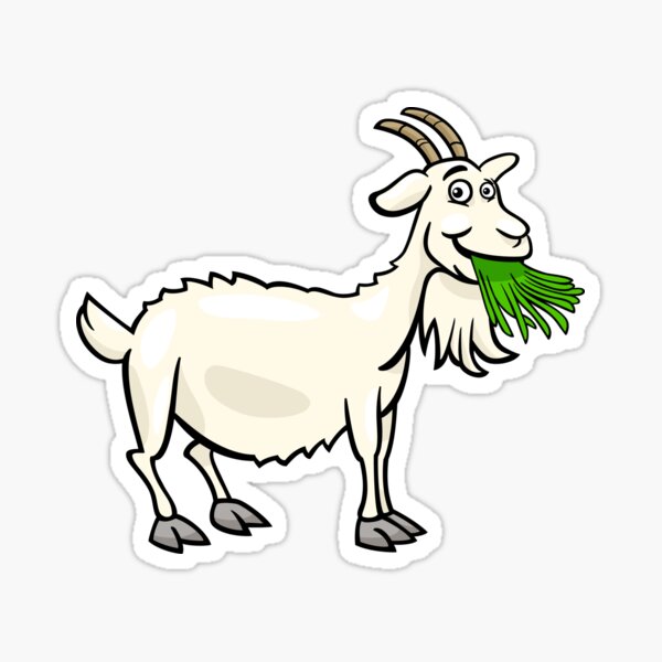 "FUNNY GOAT GRAZING GRASS" Sticker for Sale by Ram94 | Redbubble