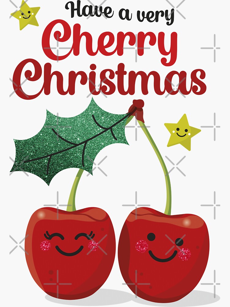 "Have a Very Cherry Christmas" Sticker for Sale by VicEllisArt | Redbubble