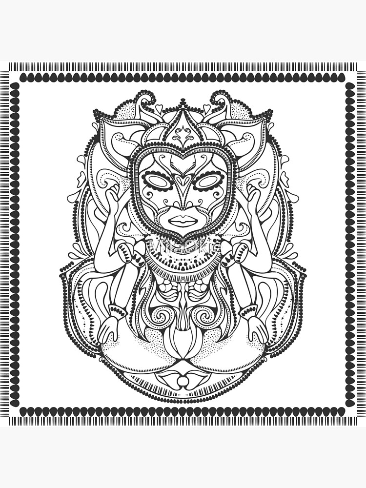 "african, bali or maya shaman or voodoo doctor with mask in zentangle ...
