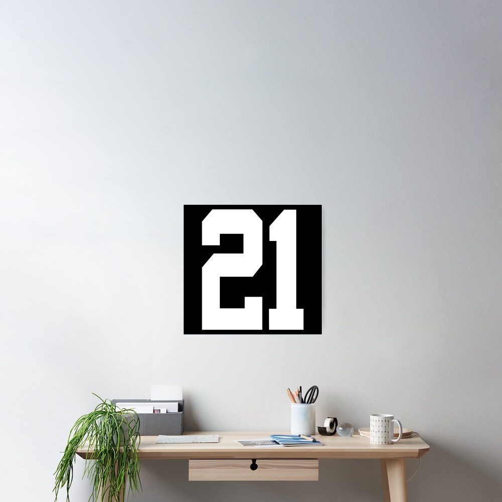 "21 American Football Classic Vintage Sport Jersey Number in black ...