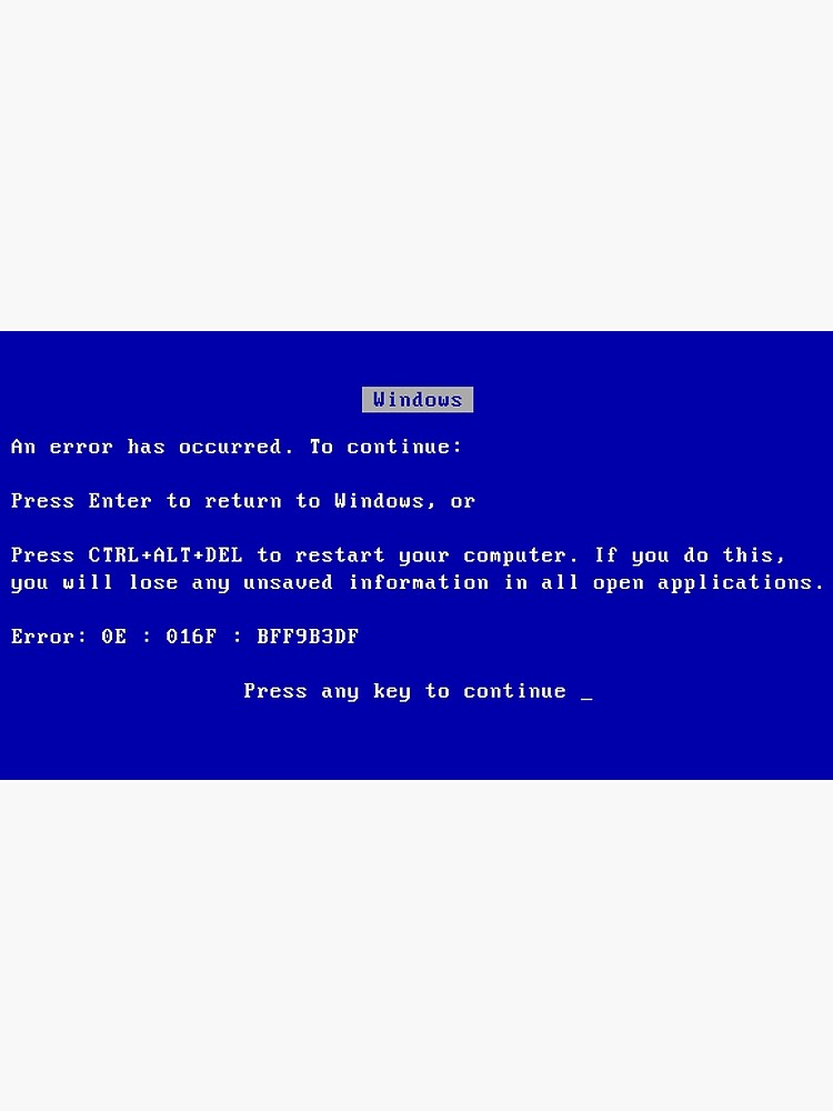 "Blue Screen of Death (BSOD)" Photographic Print by GsusChrist | Redbubble
