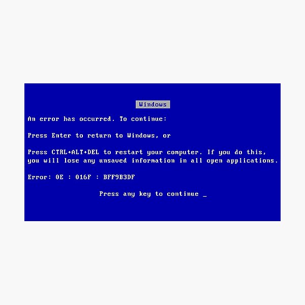 "Blue Screen of Death (BSOD)" Photographic Print by GsusChrist | Redbubble