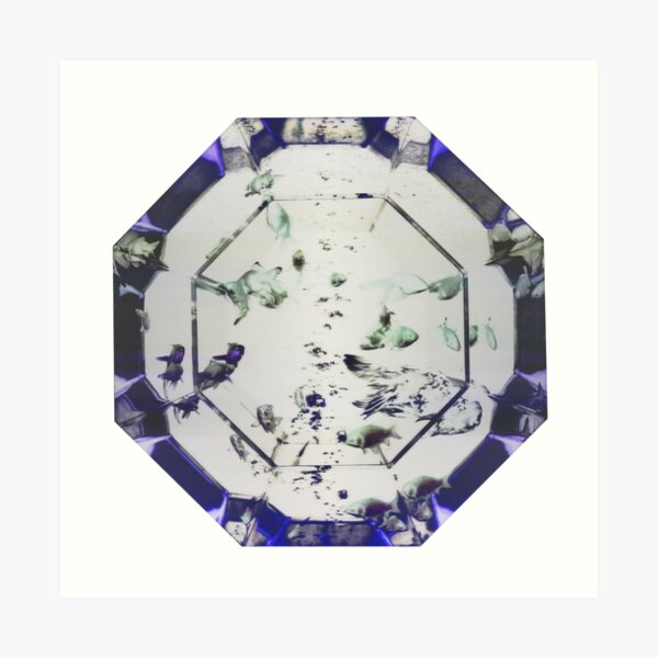 "Indigo Octagon Fish Bowl Sci Fi Bubbles Window" Art Print by Metruis ...