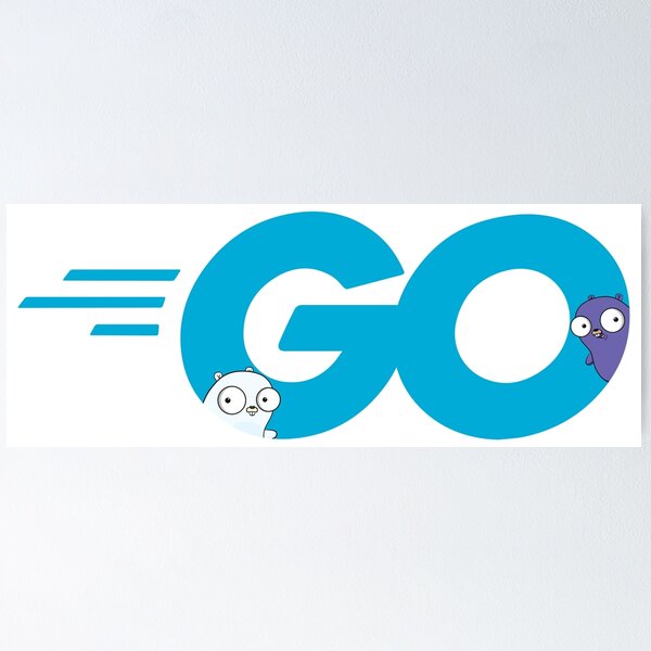 "Golang Go Logo with Embedded Gopher Mascots" Poster for Sale by ...