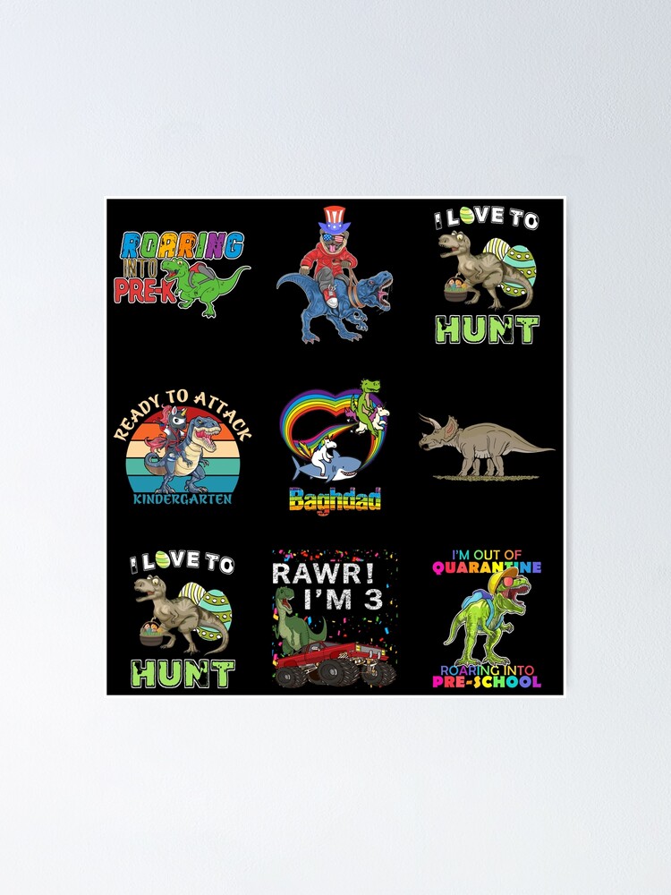 "Cute Dinosaur Sticker Pack - Back to school" Poster for Sale by ...