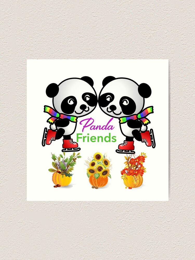 "Panda friends, friendship mood, favourite sticker " Art Print for Sale ...