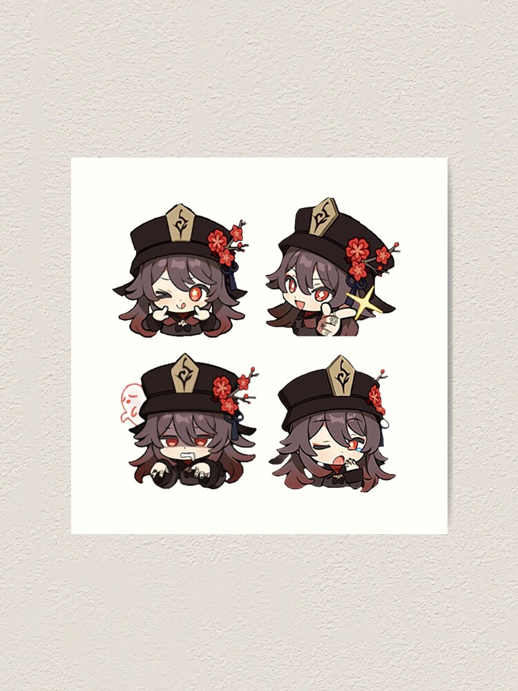 "Hu Tao Genshin Impact Emote Sticker Pack" Art Print by Lillirosee ...