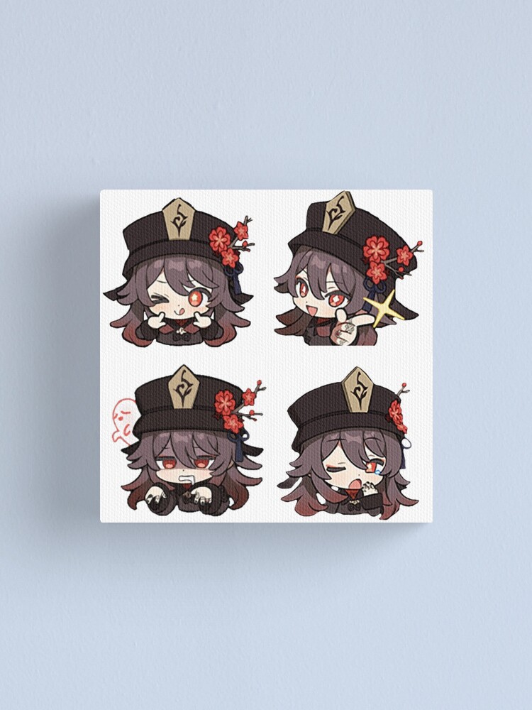 "Hu Tao Genshin Impact Emote Sticker Pack" Canvas Print for Sale by ...
