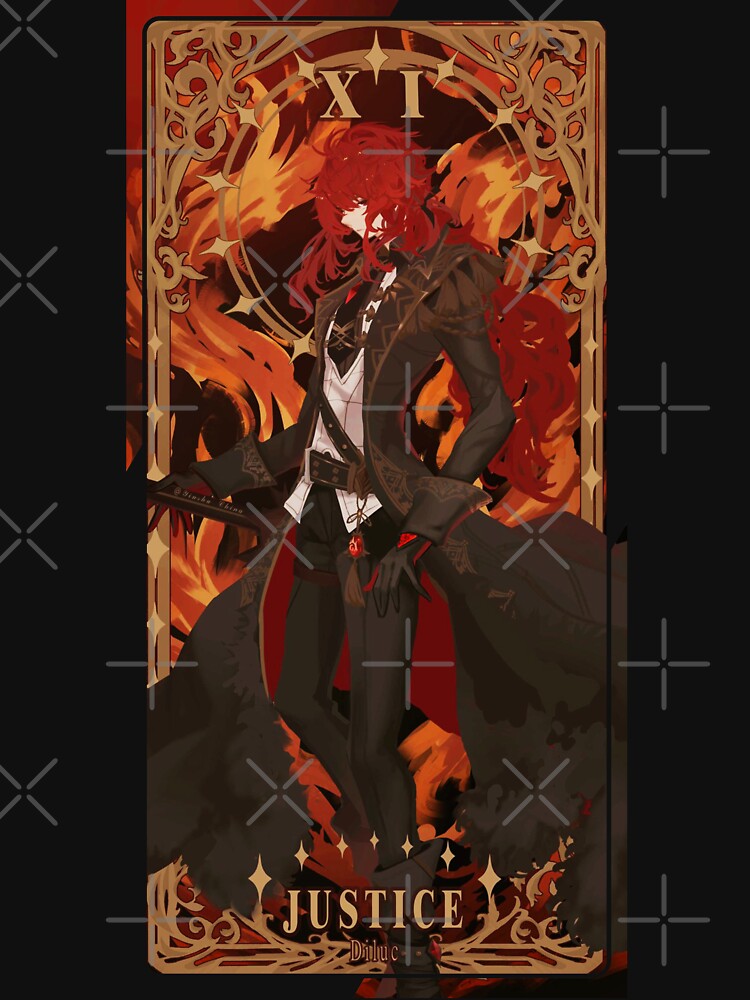 "Genshin Impact - Diluc - Portrait Name Card" T-shirt for Sale by ...