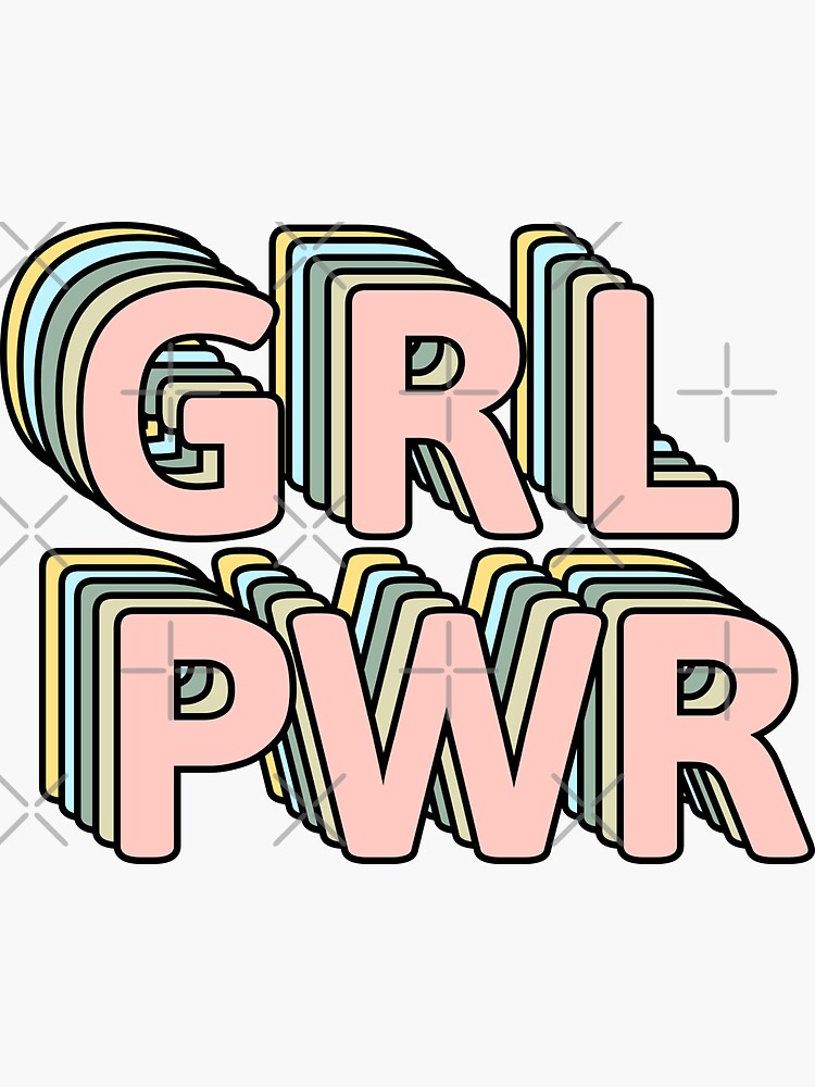 "Girl power grl pwr" Sticker by sanartstudio | Redbubble