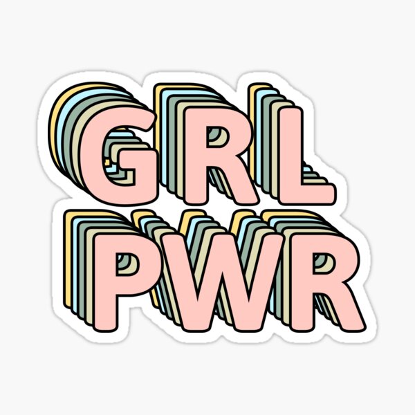 "Girl power grl pwr" Sticker by sanartstudio | Redbubble
