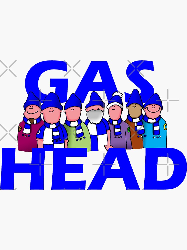 "GAS HEAD" Sticker for Sale by JasonTrivettart | Redbubble