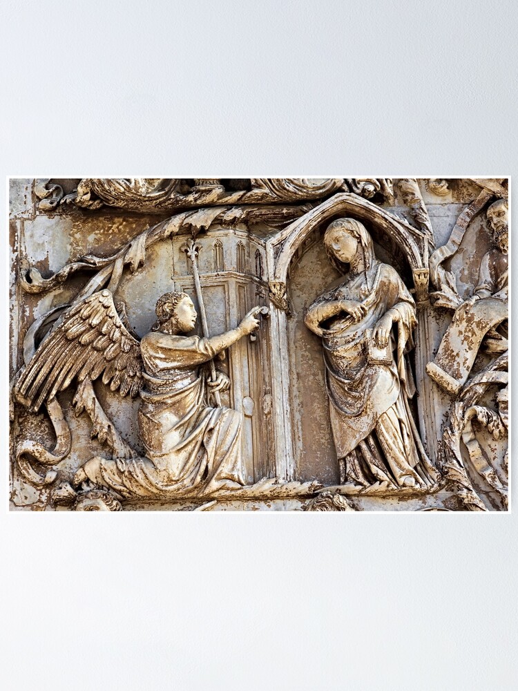 "Orvieto Cathedral Facade Relief Annunciation Gothic Art" Poster for ...
