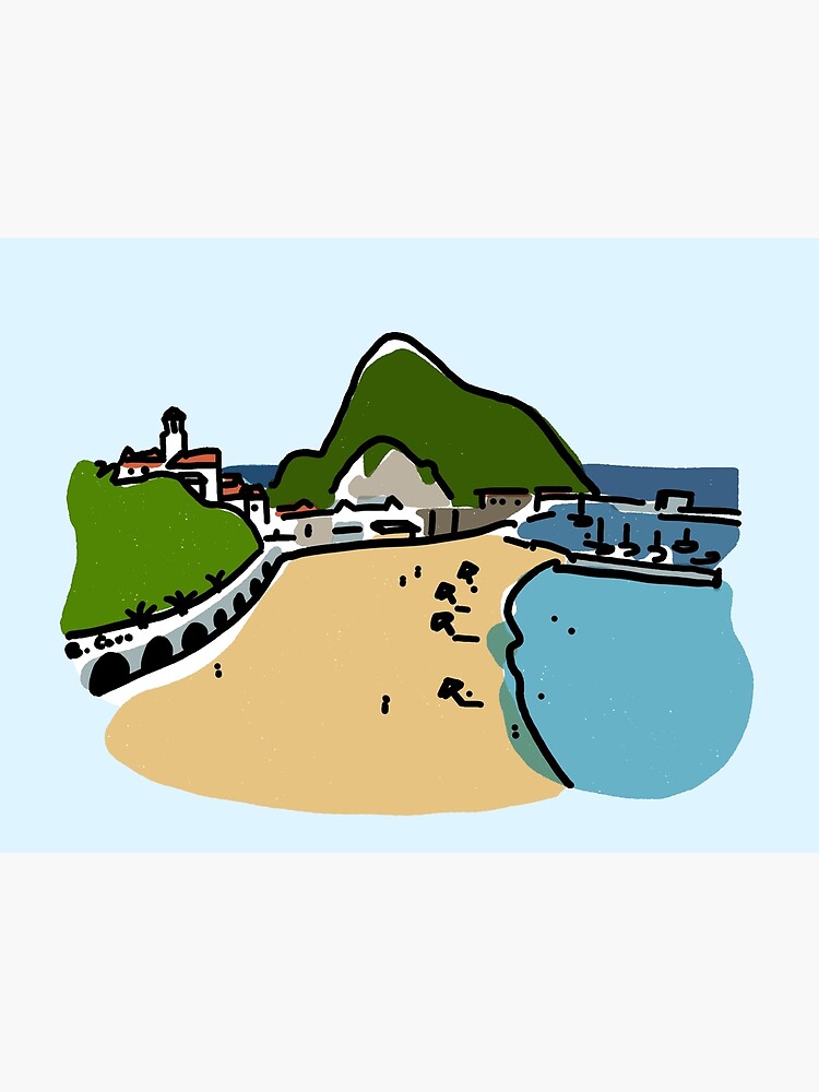 "Basque Country | Guetaria Beach drawing" Poster by CovoStudio | Redbubble