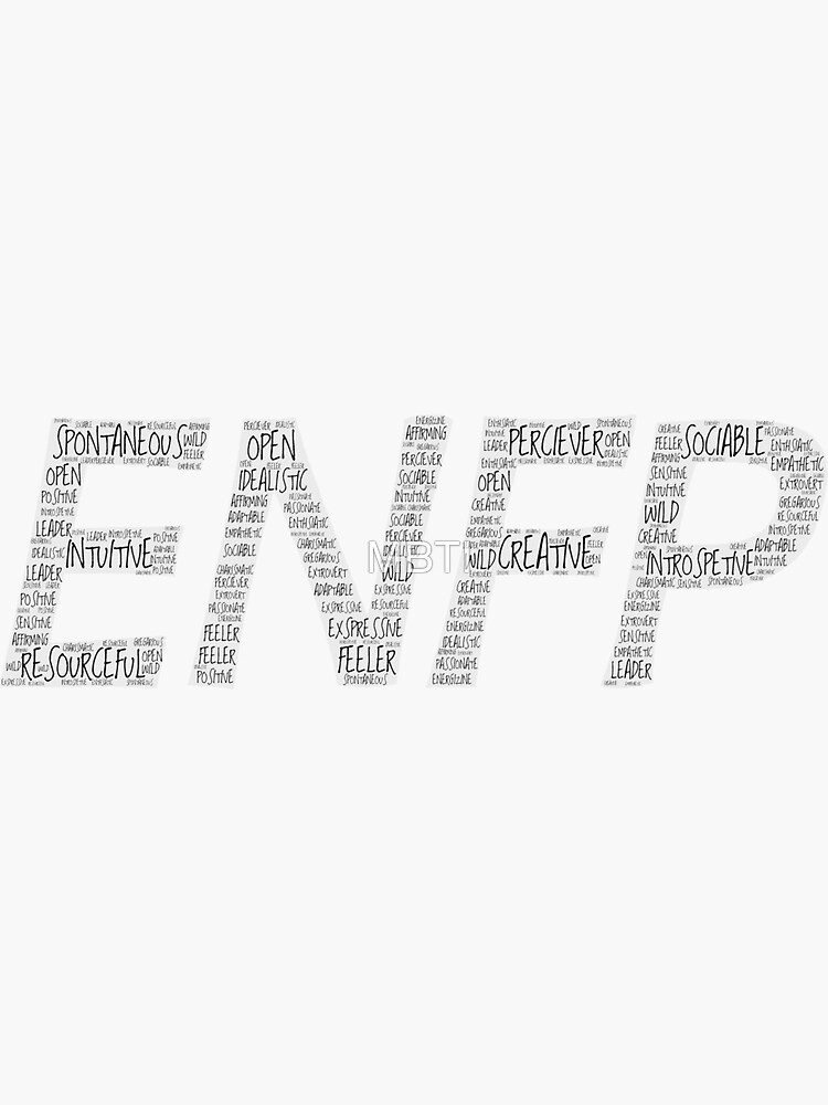 "ENFP Descriptive Word Cloud" Sticker for Sale by MBTI | Redbubble
