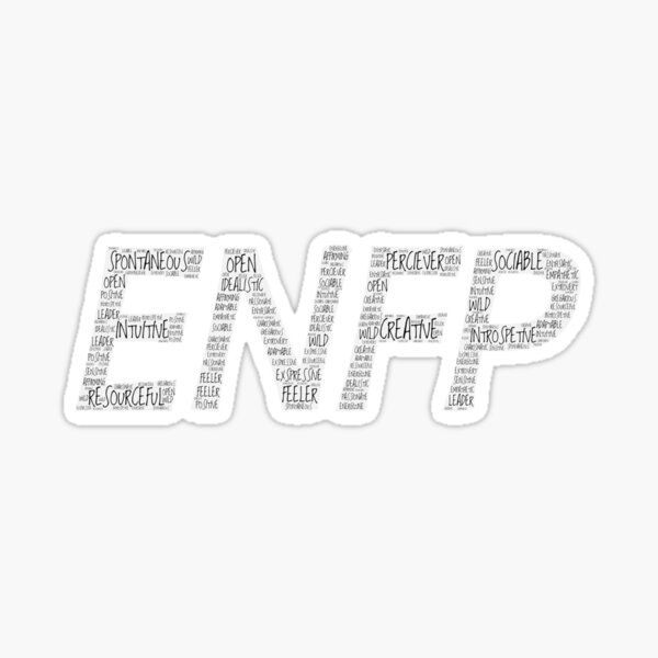 "ENFP Descriptive Word Cloud" Sticker for Sale by MBTI | Redbubble