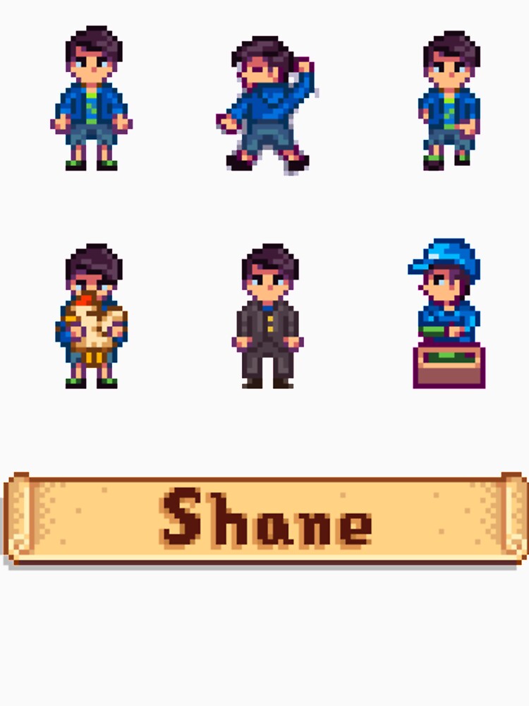 "Stardew Valley Sprites - Shane " T-shirt for Sale by BarryNelsonshop ...
