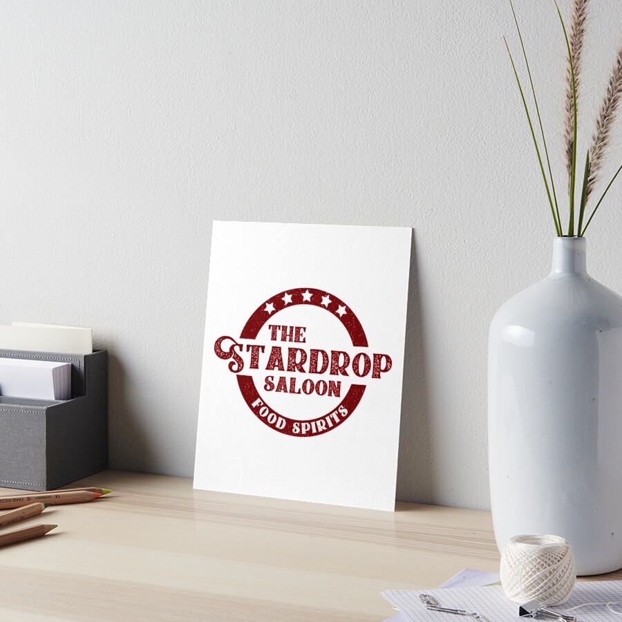 "The Stardrop Saloon Pub Logo Stardew Valley Burgundy Logo " Art Board ...