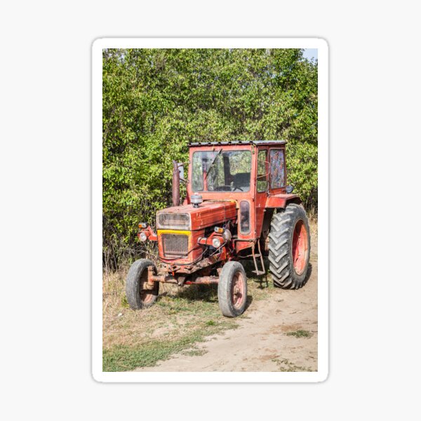 "Transylvanian Red Tractor" Sticker by GrahamPrentice | Redbubble