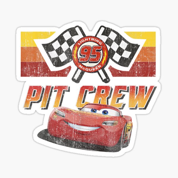 " Cars McQueen Pit Crew Red Distressed " Sticker for Sale by ...