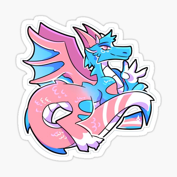 "Trans Pride Dragon" Sticker by H0LYH0LYSH0P | Redbubble