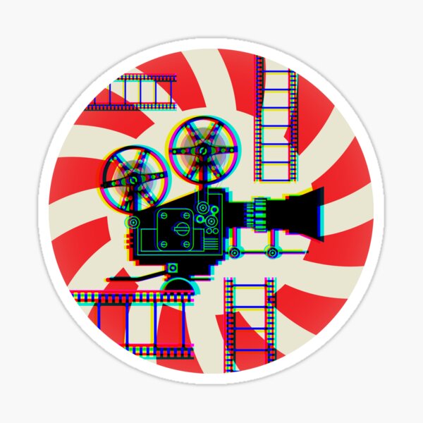 "Retro Movie Camera" Sticker for Sale by studio838 | Redbubble
