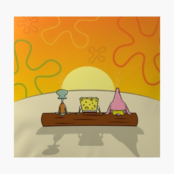 "Spongebob Sunset with Squidward and Patrick" Photographic Print for ...