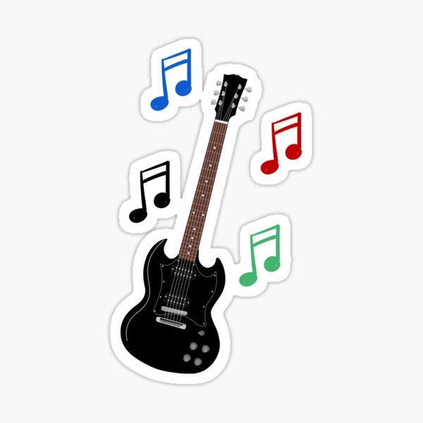 "guitar" Sticker by OldArt90s | Redbubble