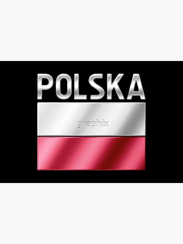 "Polska - Polish Flag & Text - Metallic" Poster for Sale by graphix ...