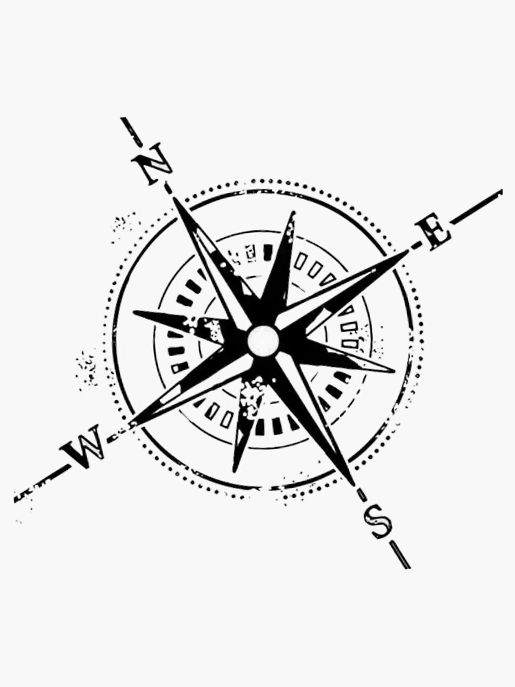 "Compass Stickers logo design " Sticker for Sale by Shakerehab | Redbubble