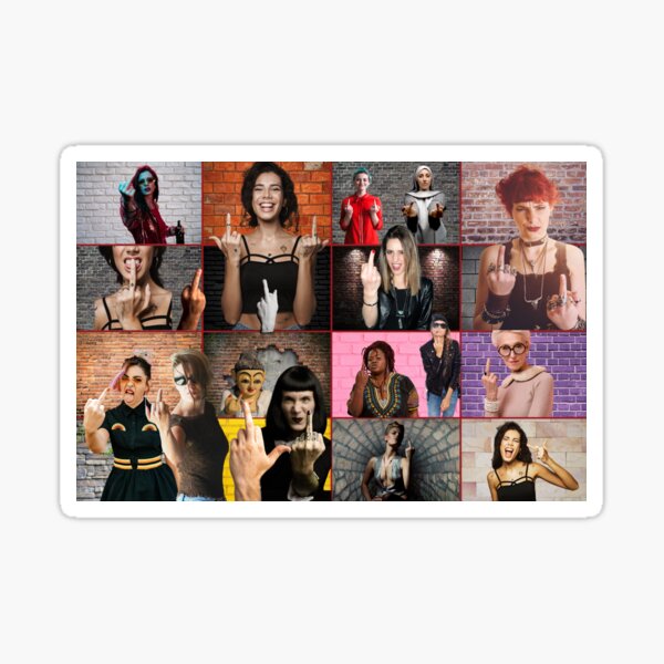 "Middle fingers.." Sticker for Sale by ArtistLara | Redbubble