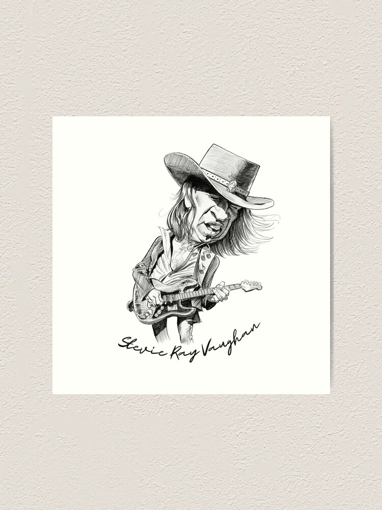 "SRV - Stevie Ray Vaughan - Draw - Sketch - Caricature" Art Print for ...