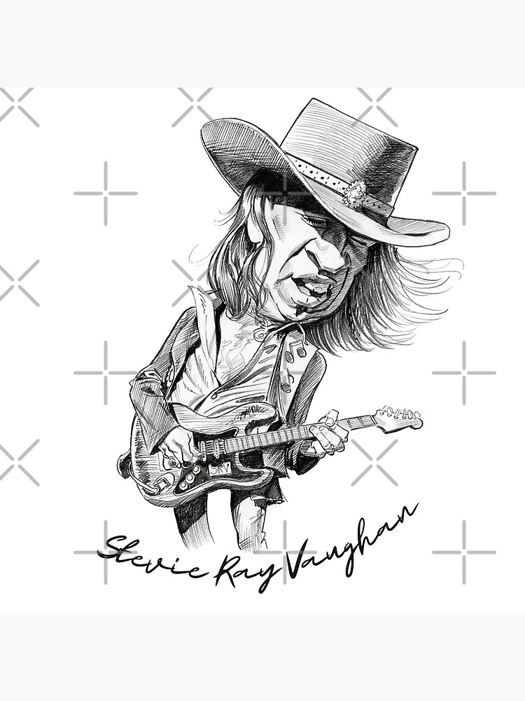 "SRV - Stevie Ray Vaughan - Draw - Sketch - Caricature" Art Print for ...