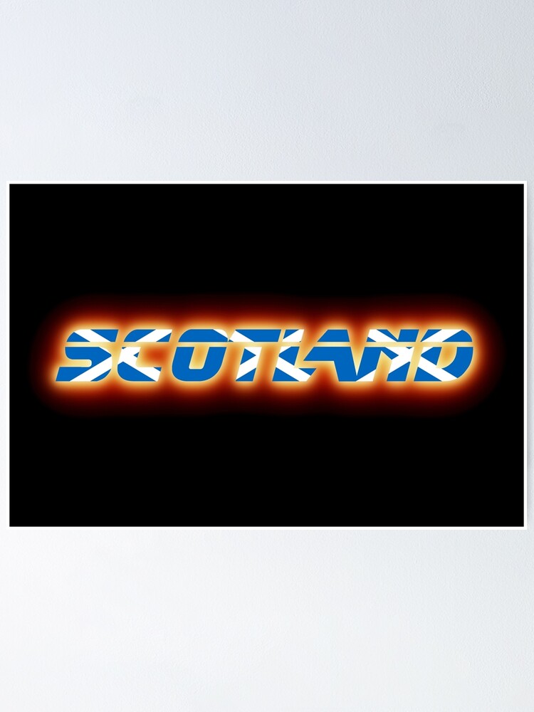 Poster « Écosse - Logo du drapeau écossais - Incandescent », par ...