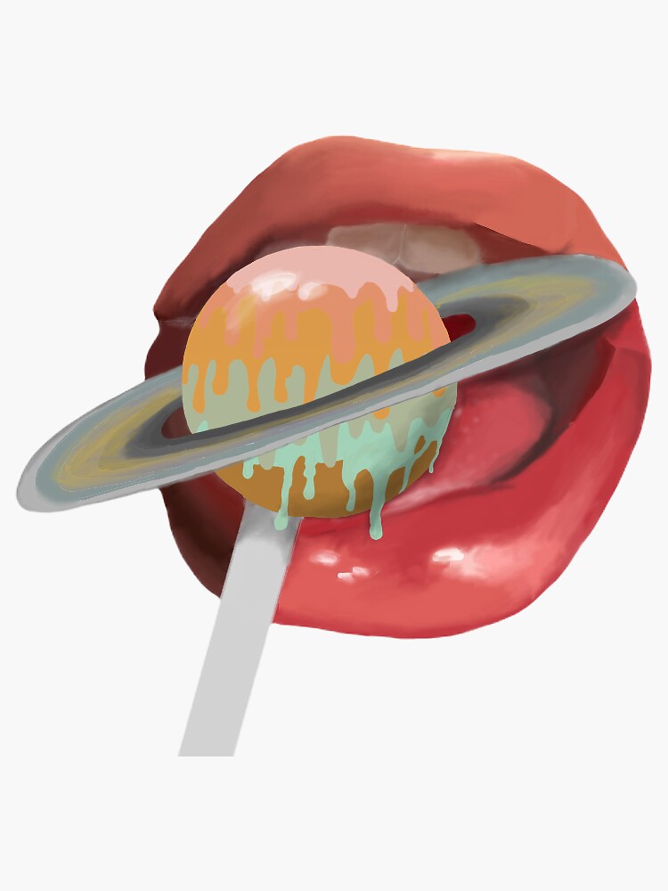 "Saturn dripping lollipop" Sticker for Sale by Inlovewithtacos | Redbubble
