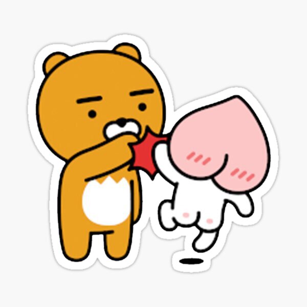 "KakaoTalk Friends Apeach & Ryan" Sticker by PeterLloyds | Redbubble