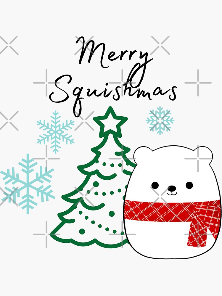 "Merry Squishmas Brook the Polar Bear Cute Squishmallow with Christmas ...