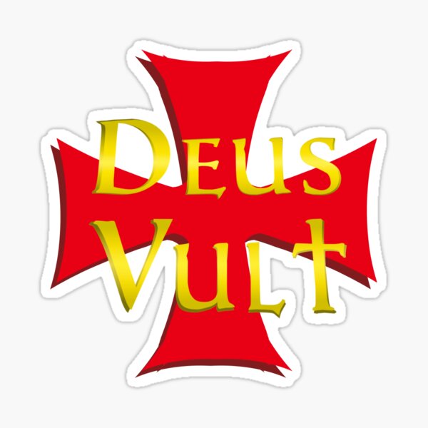 "Deus Vult" Sticker for Sale by PorinArt | Redbubble