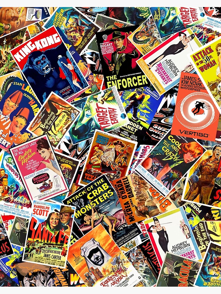 "Vintage Movie Poster Collage #3" Art Board Print for Sale by Rockett ...