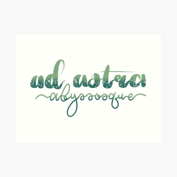 "Ad Astra Abyssosque Calligraphy (Green) ~ Genshin Impact" Art Print ...