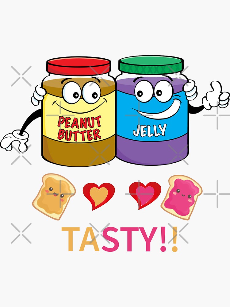 "Peanut Butter And Jelly Friends" Sticker by Ammarshops | Redbubble