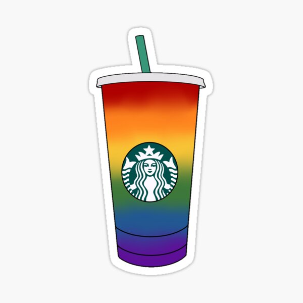 "Rainbow Starbucks" Sticker for Sale by ScrantonGal | Redbubble