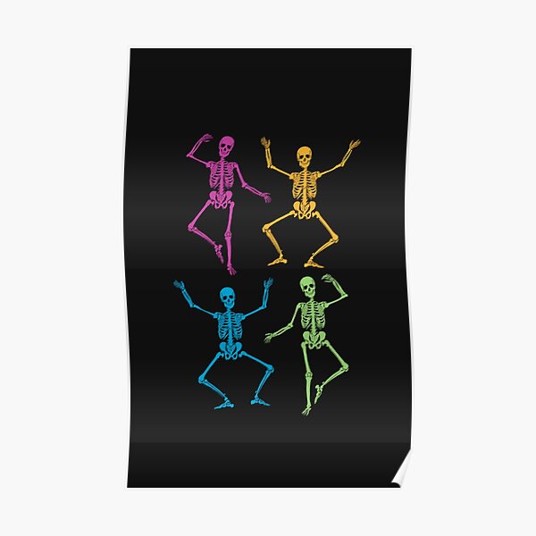 "Acid Skeleton Party" Poster by pinkmonkeybird | Redbubble