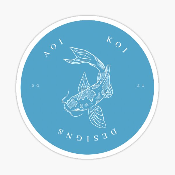 "Aoi Koi Designs 2021 logo" Sticker for Sale by AoiKoiDesigns | Redbubble
